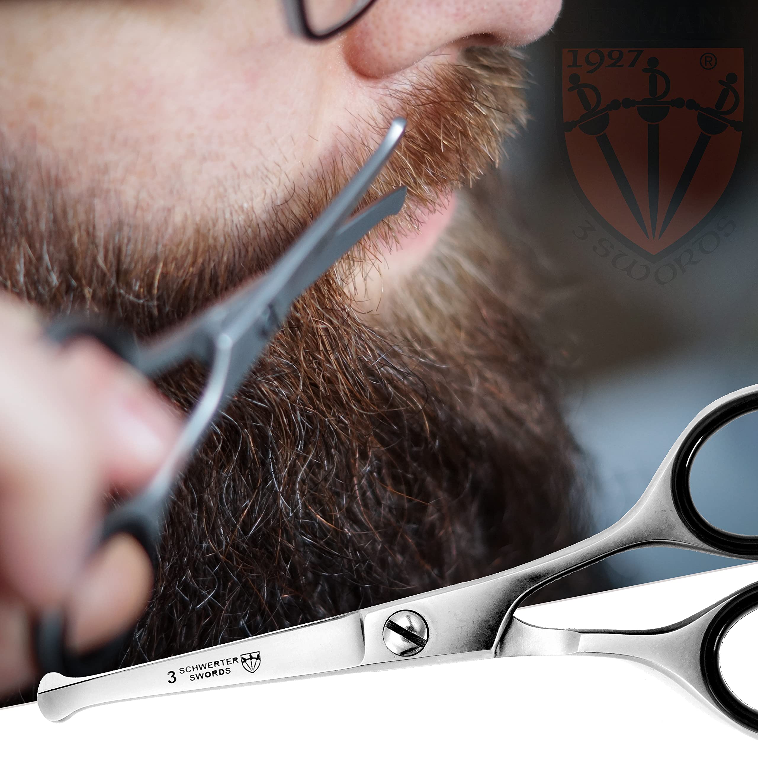 3 Swords Germany β professional NOSTRIL NOSE and EAR HAIR SCISSORS trimmer, stainless steel, straight blade rounded tip with black case for men and women