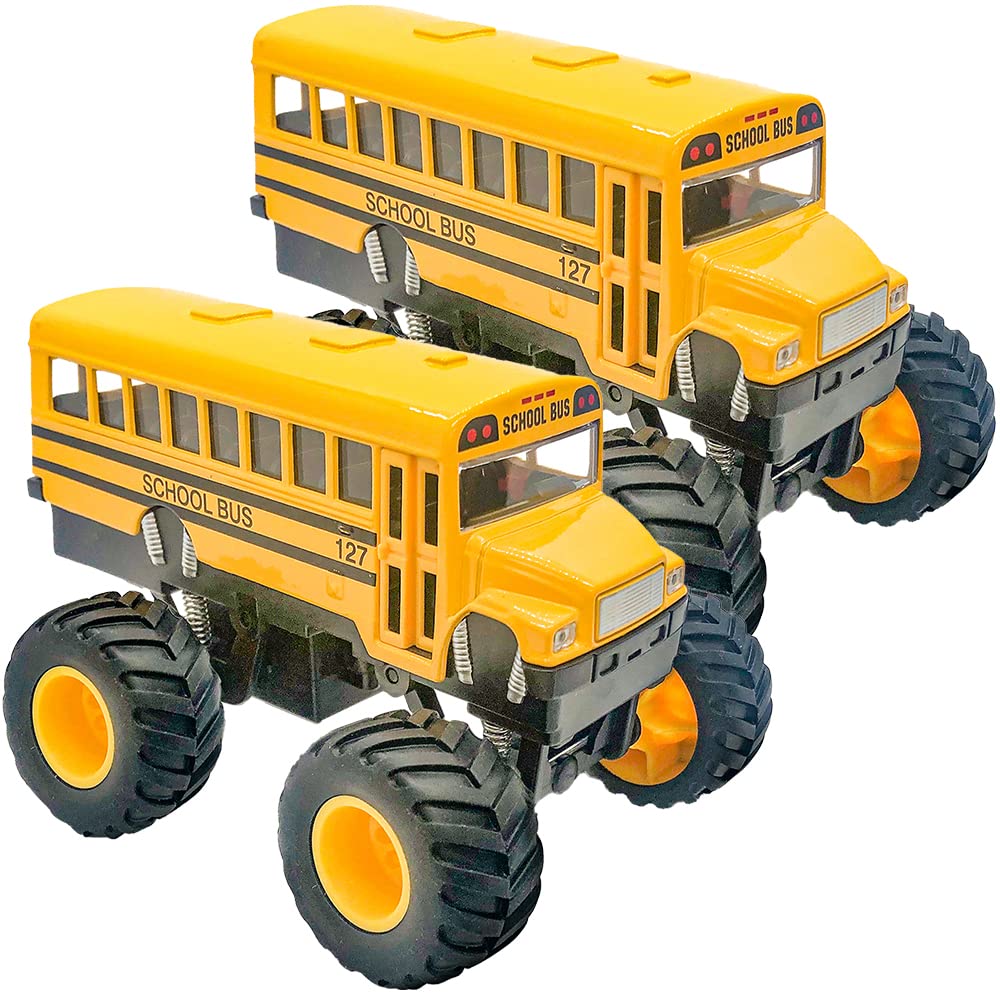 ArtCreativity 5 Inch Monster School Bus, Super Monster Bus with Pullback Mechanism, Diecast Monster Truck Bus for Kids, Big Wheels Monster Truck Toys, Play Vehicle Gifts for Boys