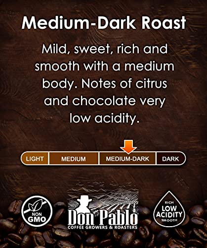 2LB Don Pablo Gourmet Coffee - Brazil Cerrado - Medium Dark Roast - Whole Bean Coffee - 100% Arabica Beans - Low Acidity and Non-GMO - 2lb bag