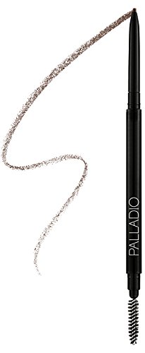 Palladio Beauty Brow Definer Pencil, Black Brown, Ultra Precise Twist-Up Eye Brow Pencil with Long-Staying Power, Spooley Brush Blends Color for Natural Finish, No Eyebrow Pencil Sharpener Required