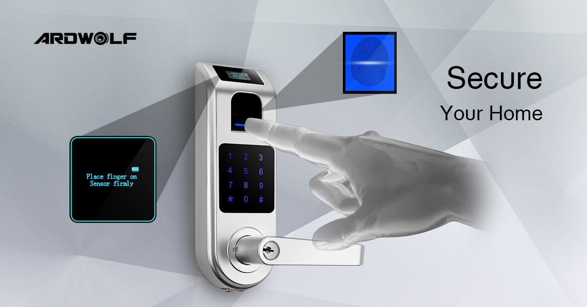 Fingerprint Door Lock, ARDWOLF A10 Keyless Entry Smart Biometric Door Locks with Digital Keypads Electronic Touchscreen and Reversible Handle Backup Keys for Home Office Front Door