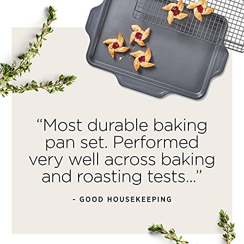 All-Clad Pro-Release Nonstick Baking Pan 9x13 Inch Oven Safe 450F Half Sheet, Cookie Sheet, Muffin Pan, Cooling & Baking Rack, Round Cake Pan, Loaf Pan, Baking Pan Grey