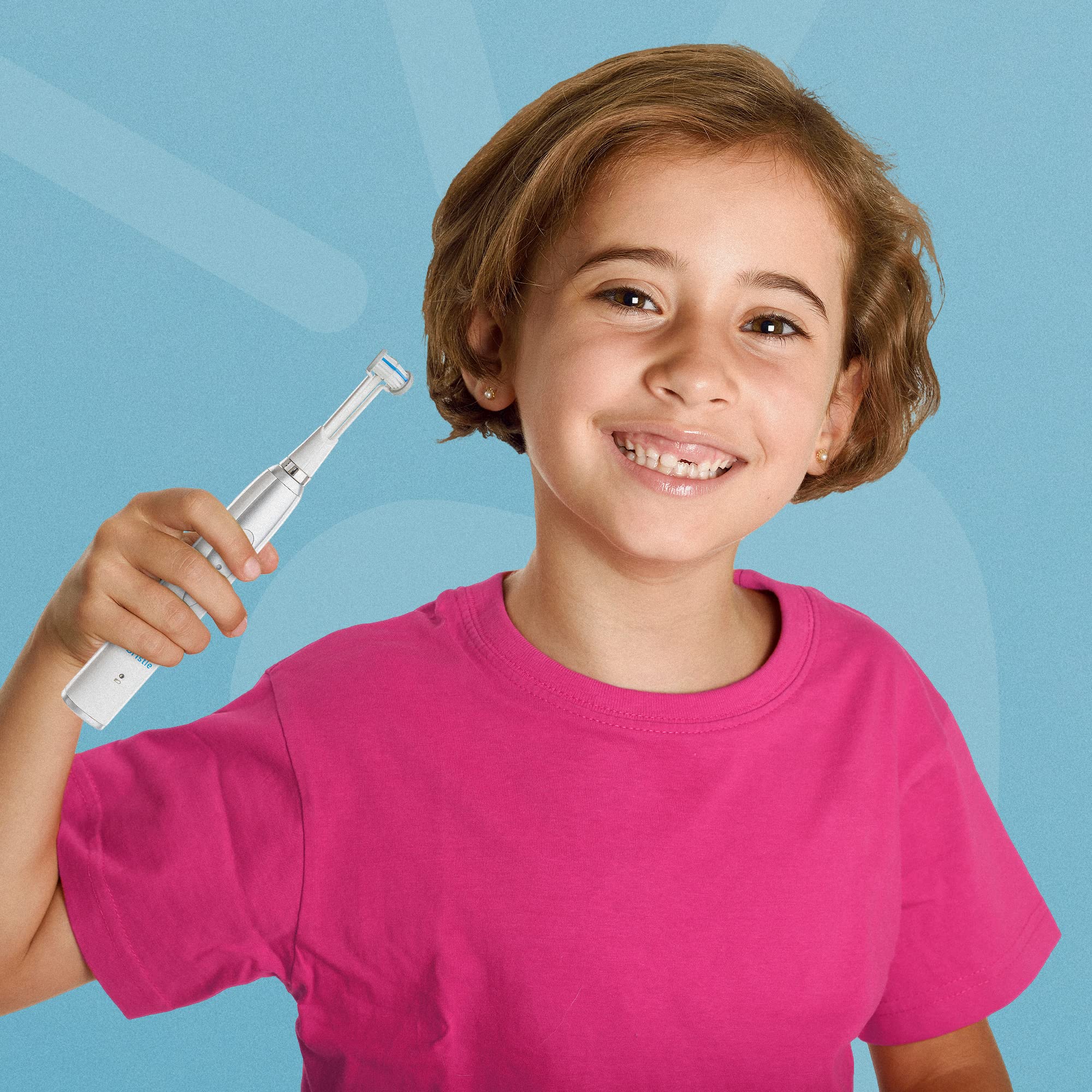 Triple Bristle Kids Sonic Toothbrush | 2 Pack Replacement Head Refill | 3-Sided Brushing to Clean Teeth and Gums | Dentist Created & Approved | Safe on Braces