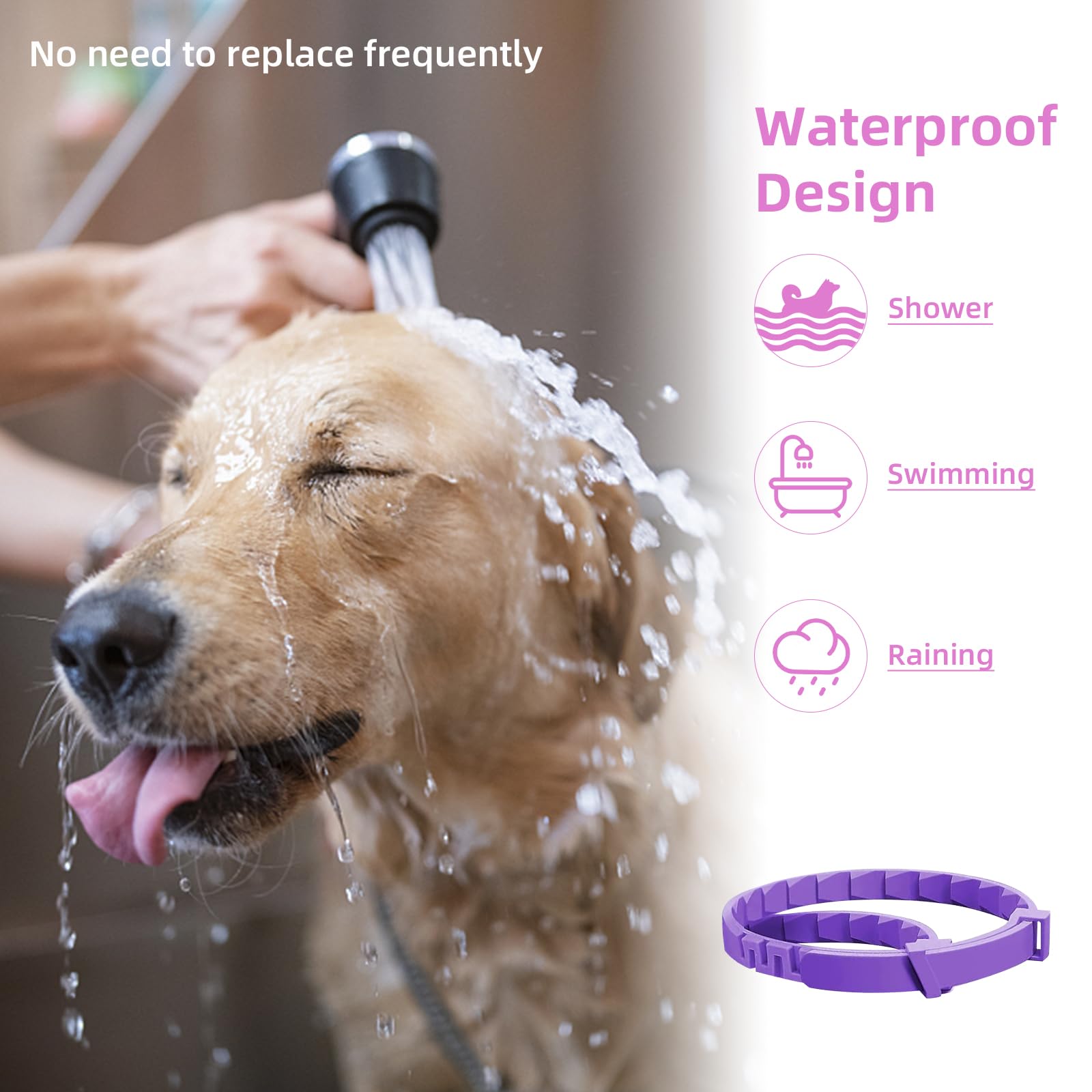 Calming Collar for Dogs 3 Packs Pheromone Collars Appeasing Dog Separation Anxiety Relief Stress 30 Days Calm Pheromones Relax Breakaway Design Adjustable Size Fit Medium Large Small Puppy (Purple)