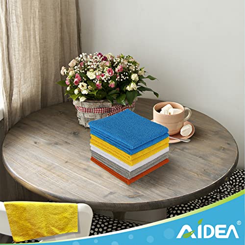 AIDEA Microfiber Cleaning Cloths-8PK, Cleaning Cloth Drying Towel, All-Purpose Softer Highly Absorbent, Lint Free, Streak Free Wash Cloth for House, Kitchen, Car, Window, Gifts-(12in.x 12in.)