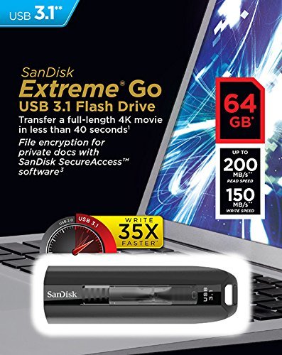 SanDisk 64GB Extreme Go USB 3.1 Flash Drive - SDCZ800-064G-G46