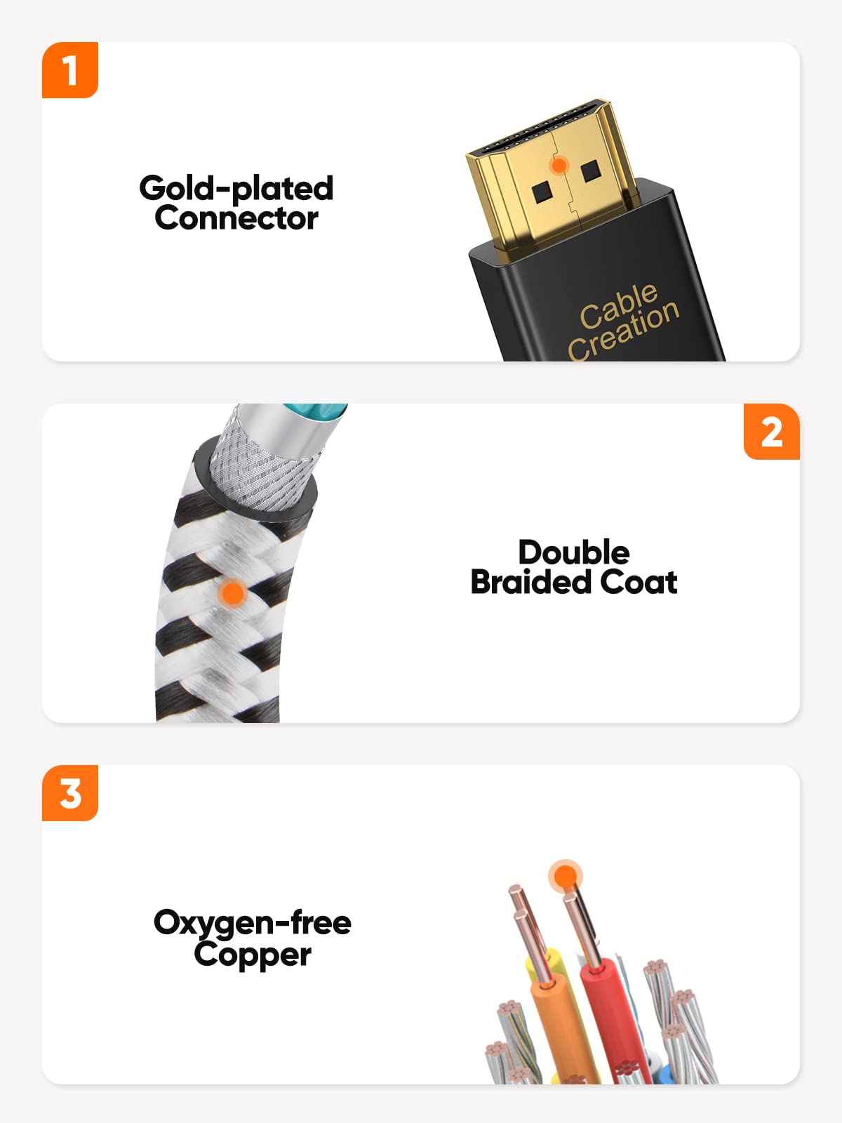 CableCreation Ultra Thin 3ft 4K HDMI Cable Male to Male, Highly-Speed Slim Low Profile Cable for 3D, 4K@60Hz, ARC - Nylon Braided