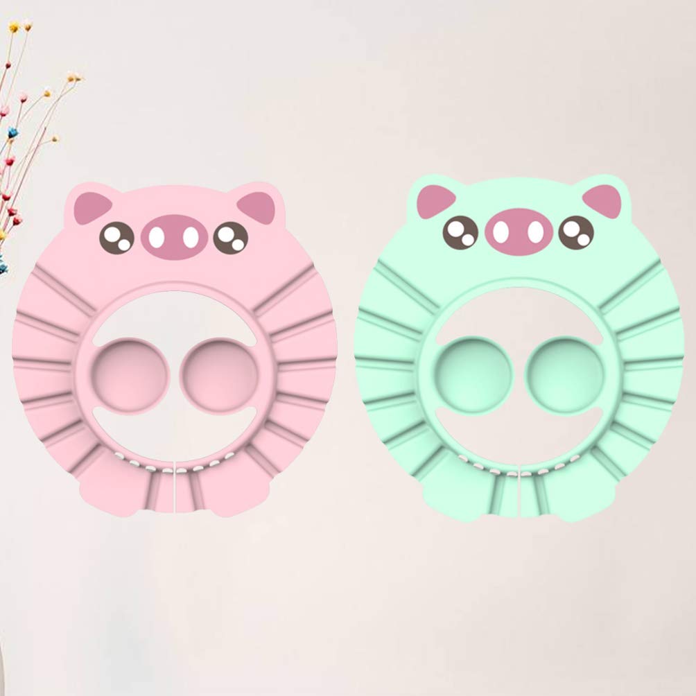 2pcs Toddler Shower Cap Baby Bath Cap Infant Bathing Cap Silicone Shower Cap Infants Shampoo Caps Safety Shower Cap Kids Shower Cap Baby Shampoo Shield Invitation Take a Bath Child