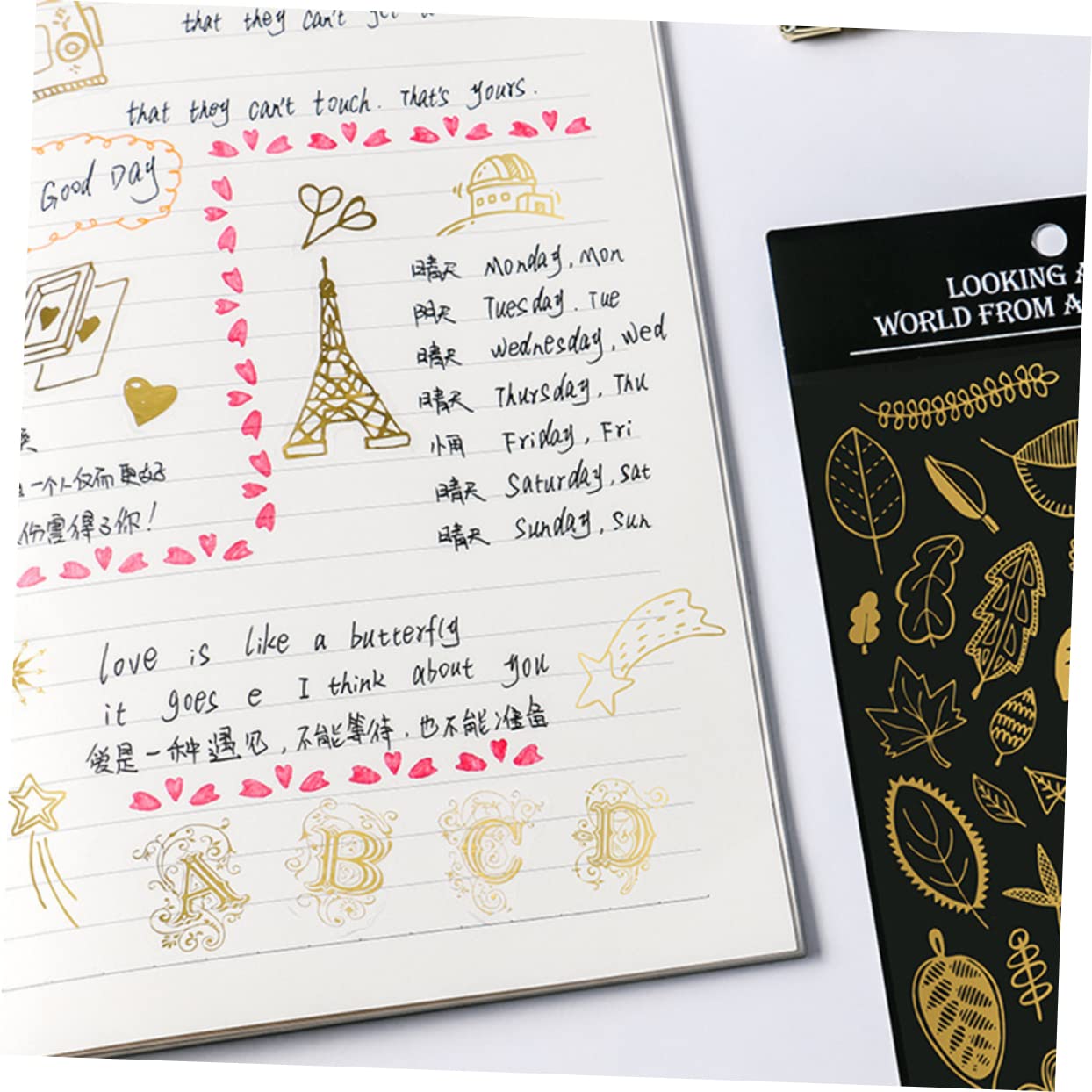 8 Sheets DIY Bronzing Stickers DIY Suitcase Stickers Decorative Decals Diary Decorative Sticker DIY Decals Scrapbook Stickers DIY Stickers Hand Account Stickers Phone Case Decals