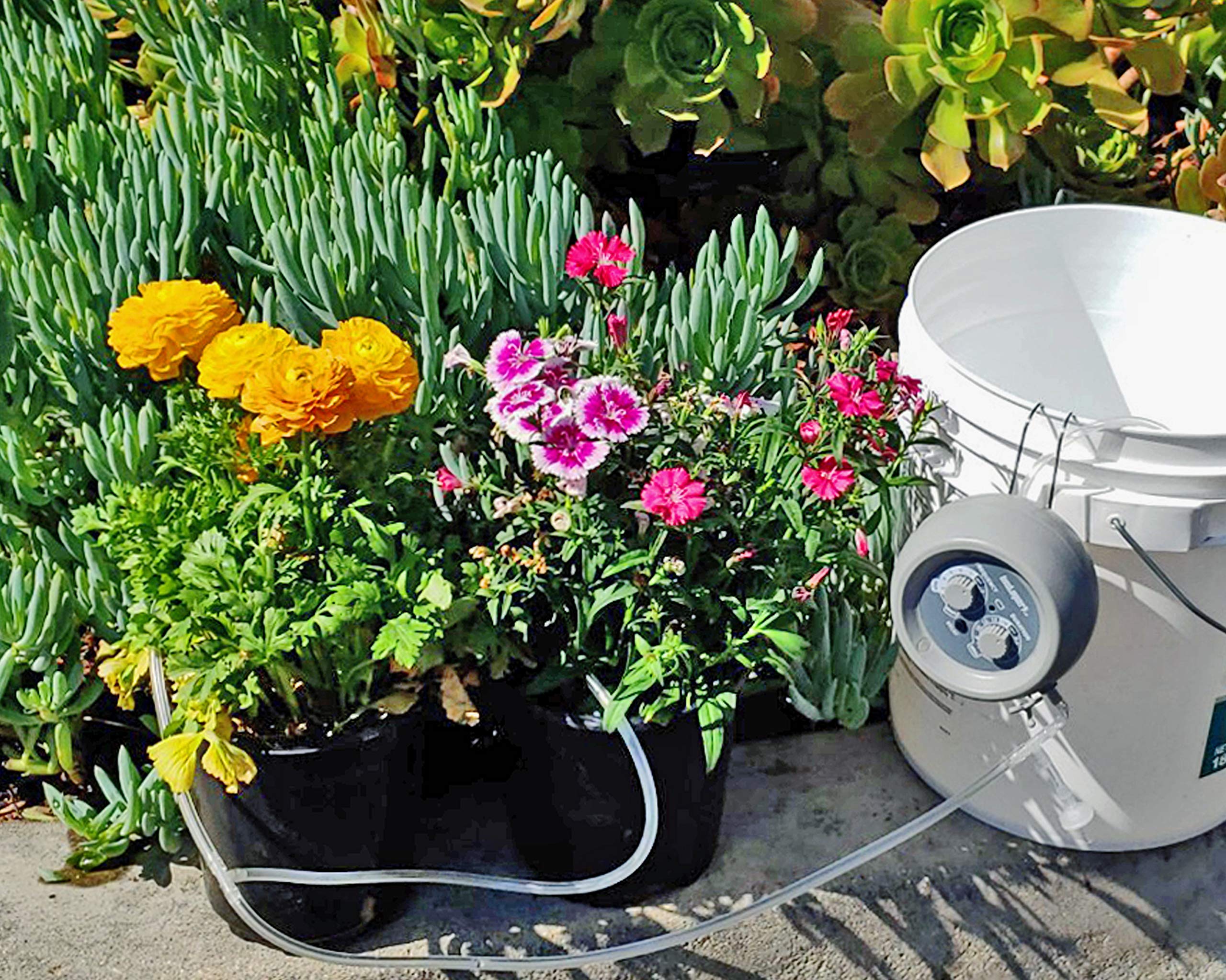 Instapark Automatic Watering System, Automatic Drip Irrigation Kit with 7-Day Digital Programmable Water Timer for 10 Indoor Outdoor Potted Plants Vacation Plant Watering System