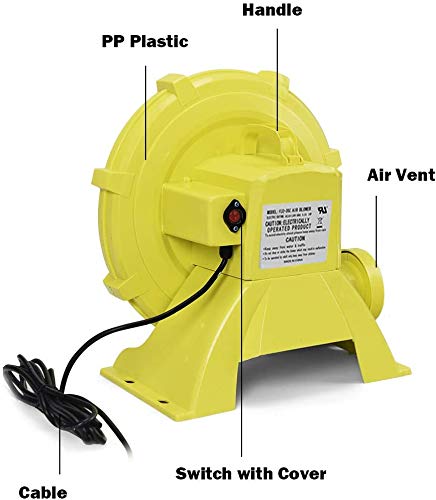 ReunionG 735W Air Blower, Pump Fan for Inflatable Bouncer, Bounce House and Bouncy Castle, Compact and Energy Efficient Commercial Blower (735W 1.0HP)