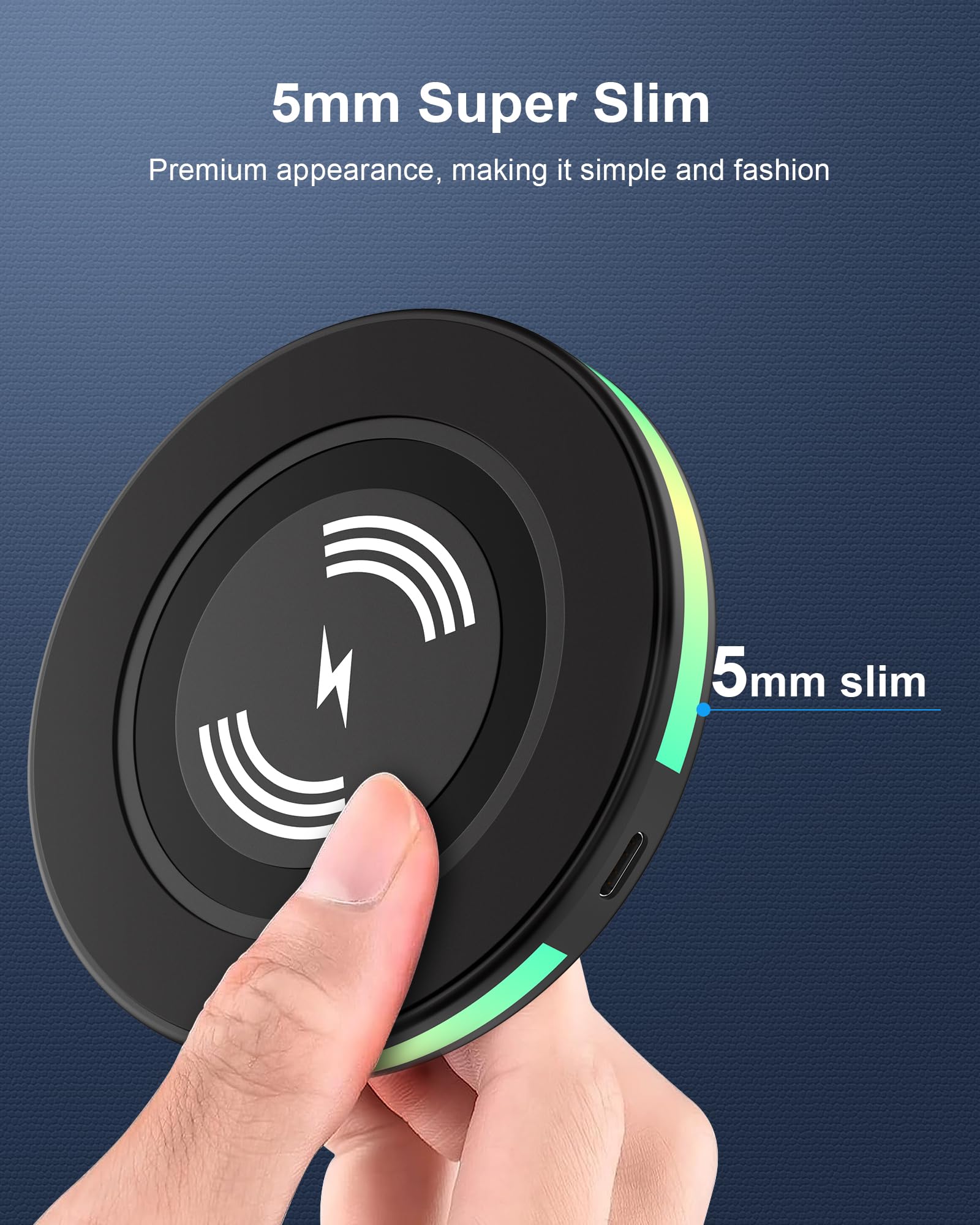 2Pack 15w Phone Wireless Charging Pad for Google Pixel 8 8 Pro 7 pro 7a 7 6 pro, QI Wireless Charger Station Cargador Inalambrico for Android Samsung Galaxy S24 S23 + S22 Ultra Apple iPhone 15 14 13
