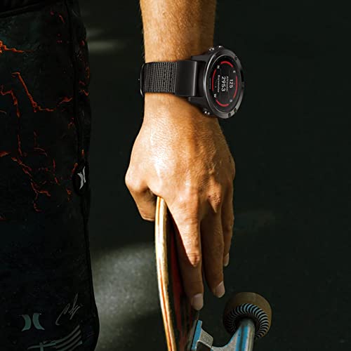 Fintie 22mm Band Compatible with Garmin Fenix 7/Fenix 6/Fenix 5, Quickfit Soft Woven Nylon Sport Strap Compatible with Garmin Fenix 6 Pro/Fenix 5 Plus/Forerunner 935 945/Instinct 1 2/Epix Gen 2 Smartwatch (Black)