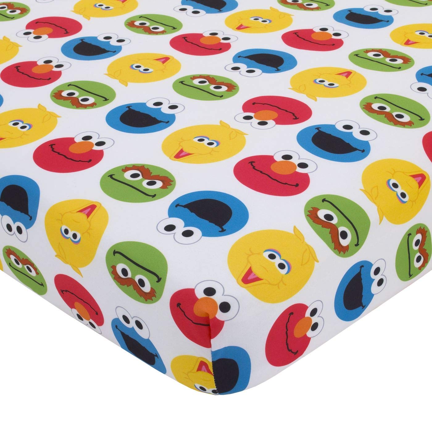 Sesame Street Best Friends Blue, Red, Yellow 4 Piece Toddler Bed Set - Comforter, Fitted Bottom Sheet, Flat Top Sheet, Reversible Pillowcase