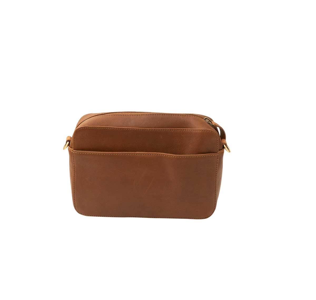 STS Ranchwear Compact Leather Kai Collection Adjustable Shoulder Strap Crossbody Bag, Tan