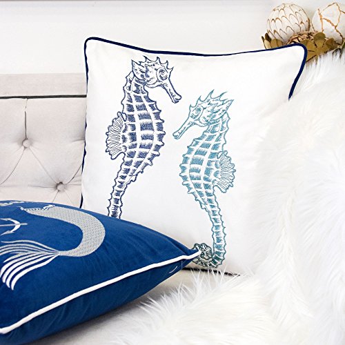 Homey COZY 71155-Seahorse Accent Pillow, Single, Blue