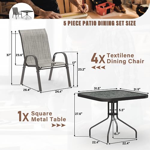 Amopatio Outdoor Dining Set for 4, Patio Table and Chairs Set