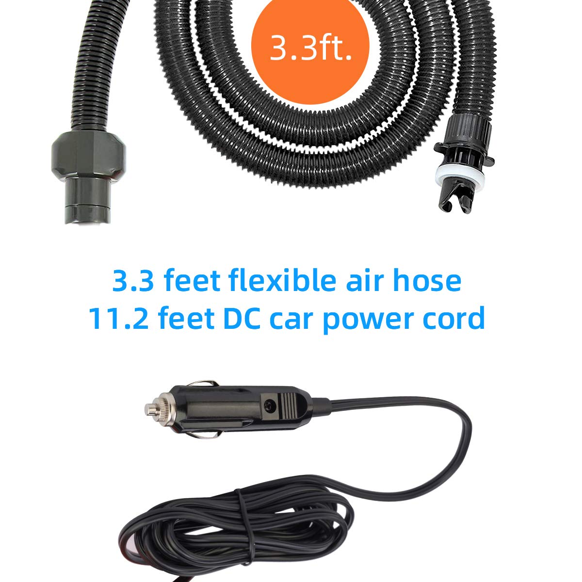 20PSI Electric SUP Pump for Inflatable Stand-up Paddleboards, 12V Car Paddle Board Quick-Fill Inflator&Deflator Pump for Inflatable Kayak/Yoga Ball/Tent/Raft
