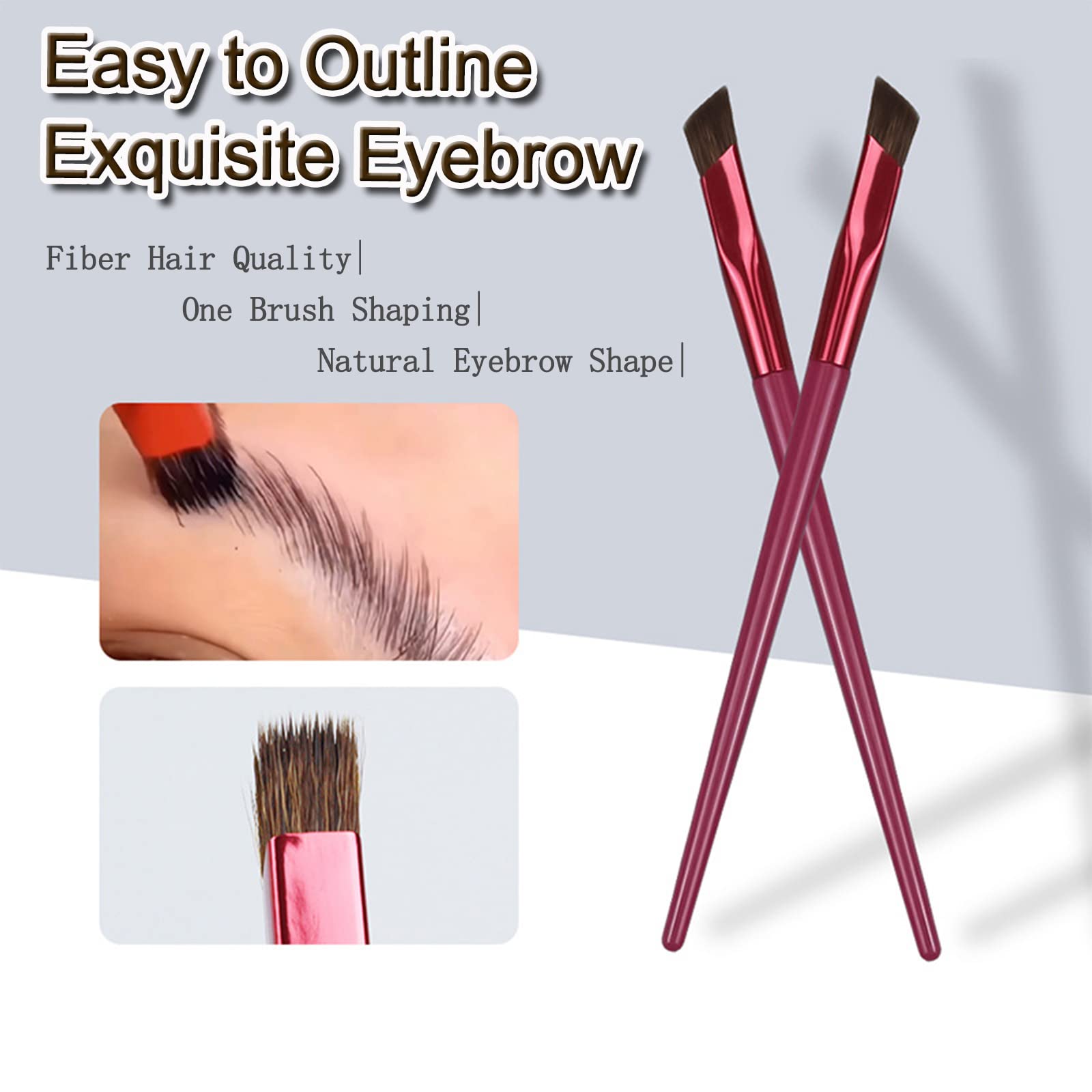 4Pcs 4D Hair Stroke Brow Stamp Brush,Multi Function Eyebrow Brush,square eyebrow makeup brush,Professional Eyebrow Brush,Be Applicable to Filling Eyebrows and Concealer(large and Small)