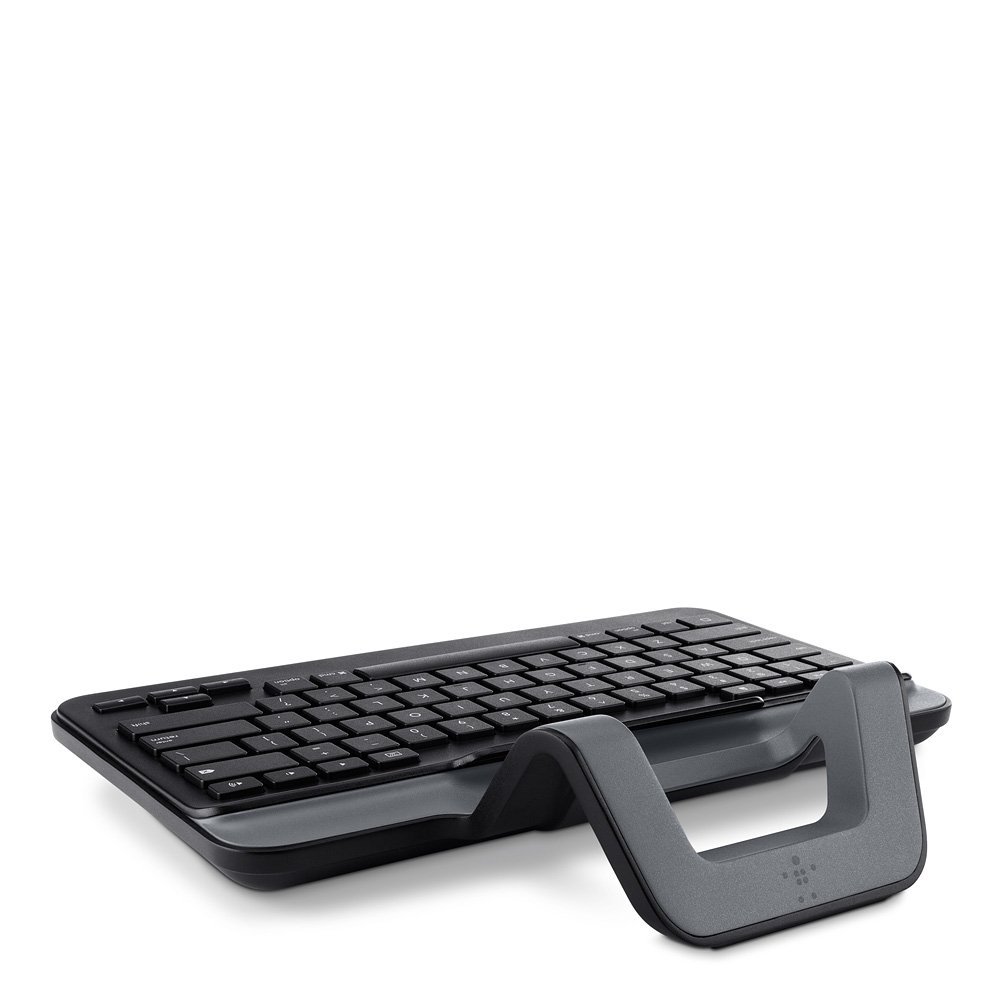 Belkin Wired Keyboard Stand For Apple iPad - Tablet Stand for Apple iPad, iPad Pro, iPad Mini & iPad Air Models w/ Lightning Port - iPad Accessories - Wired Keyboard iPad Stand w/ Full Size Keycaps