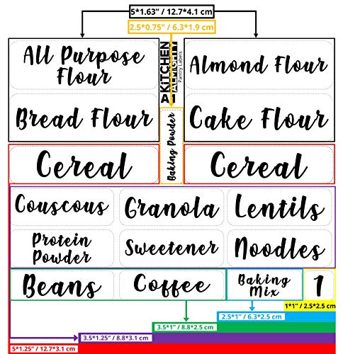 Kitchen Pantry Food Organization Clear Labels: 102 Attractive Gloss Artistic Preprinted Water Resistant Label Set to Organize Storage Containers, Jars & Canisters w/Extra Write-on Stickers