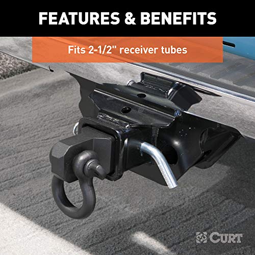 CURT 45831 D-Ring Shackle Mount Trailer Hitch, Fits 2-1/2-Inch Receiver, 13,000 lbs, CARBIDE BLACK POWDER COAT