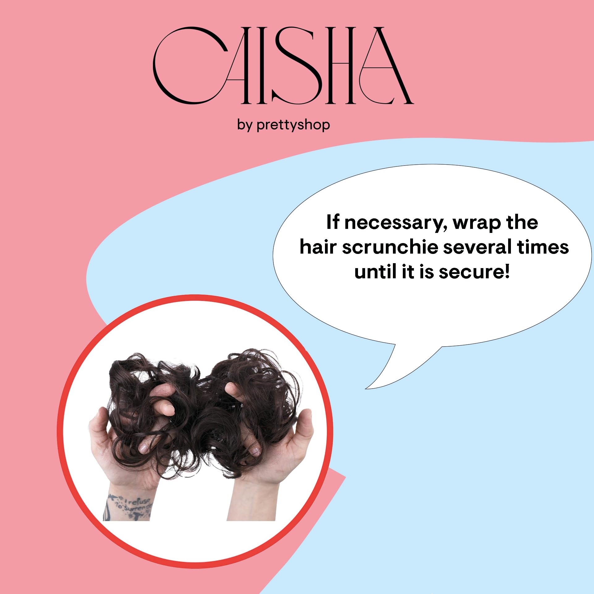 CAISHA Messy Scrunchie Bun Voluminous Wavy Hairpiece Heat-resistant Synthetic Fibres Gray Blond Mix G21A