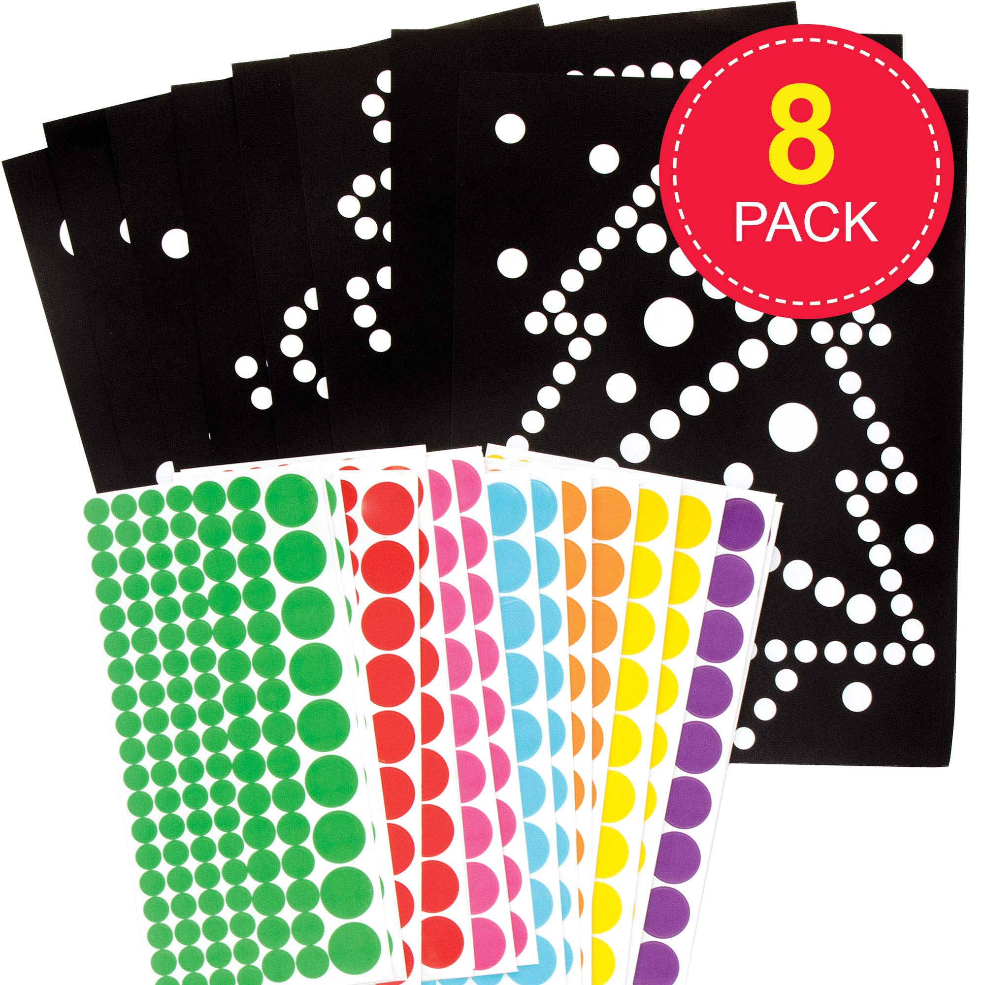 Baker Ross AT224 Christmas Dotty Sticker Art - Pack of 8, Festive Arts and Crafts