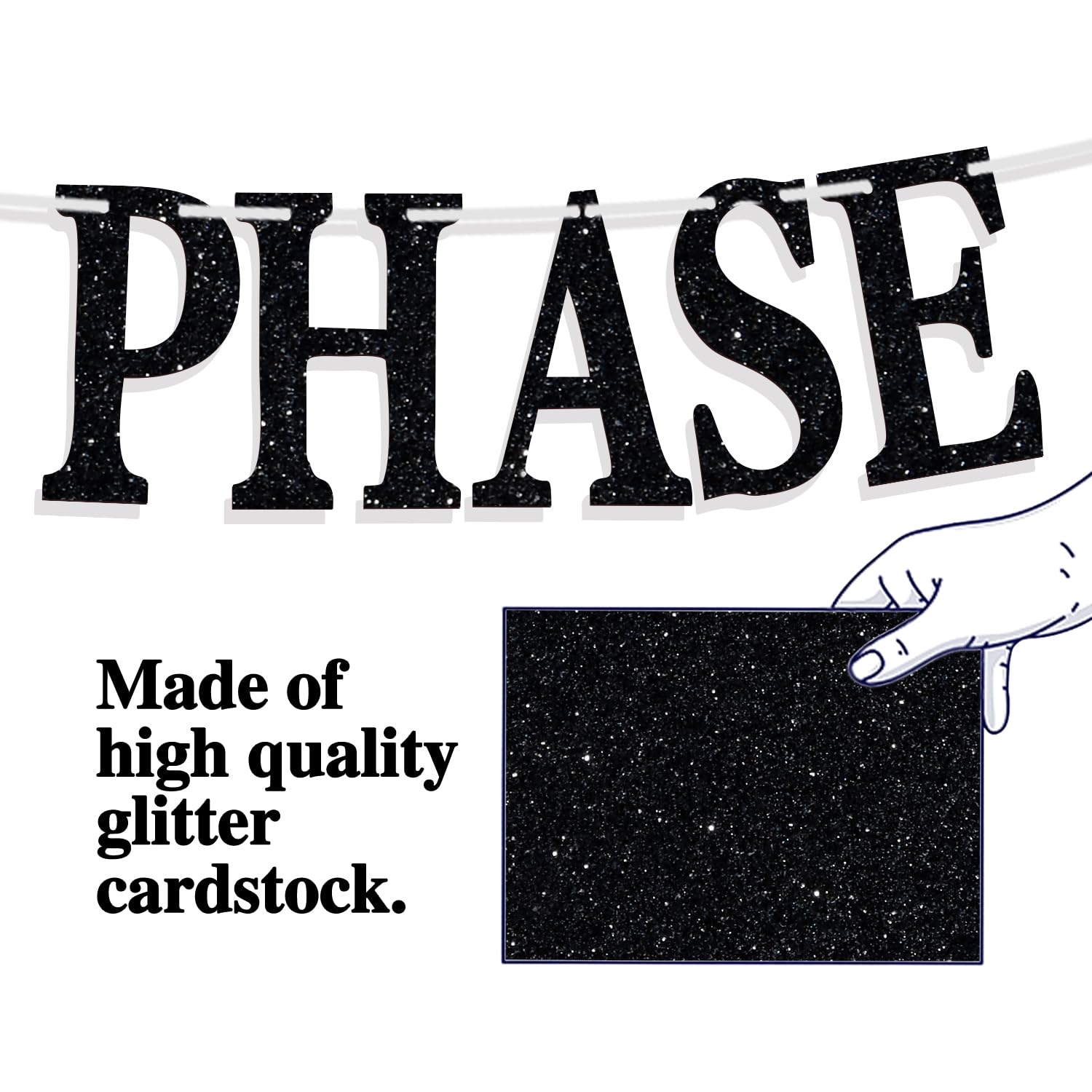 It Was Never a Phase Banner, Death to My Youth Bunting Sign, Funeral Birthday 30th 40th 50h 60th 70th 80th Birthday Party Decorations Supplies, Black Glitter