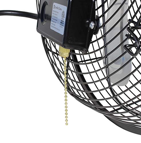 Comfort Zone CZHVW18 18β High-Velocity 3-Speed Industrial Wall Mount Fan, 360-Degree Angle Adjustment, All-Metal Construction, and Steel Mounting Bracket, Black