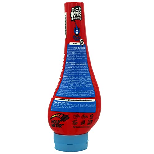 Moco de Gorila, Explosive Rocker Hair Styling Gel, Long-Lasting Hold, Reactivatable with water, 3-Pack of 11.92 Oz Each, 3 Squeezable Bottles.