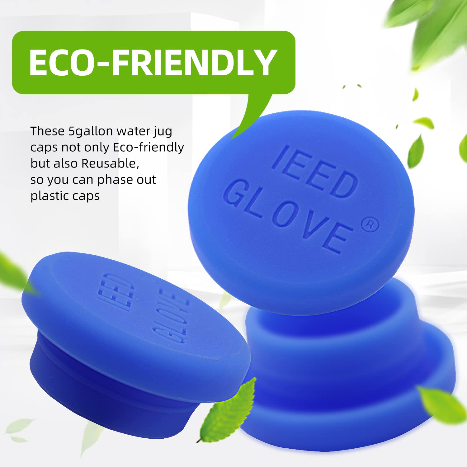5 Gallon Water Jug cap,Silicone Reusable No Spill Top Lids Cover with Leak Proof and Air Tight design,Fits 55mm bottles-pack of (5)