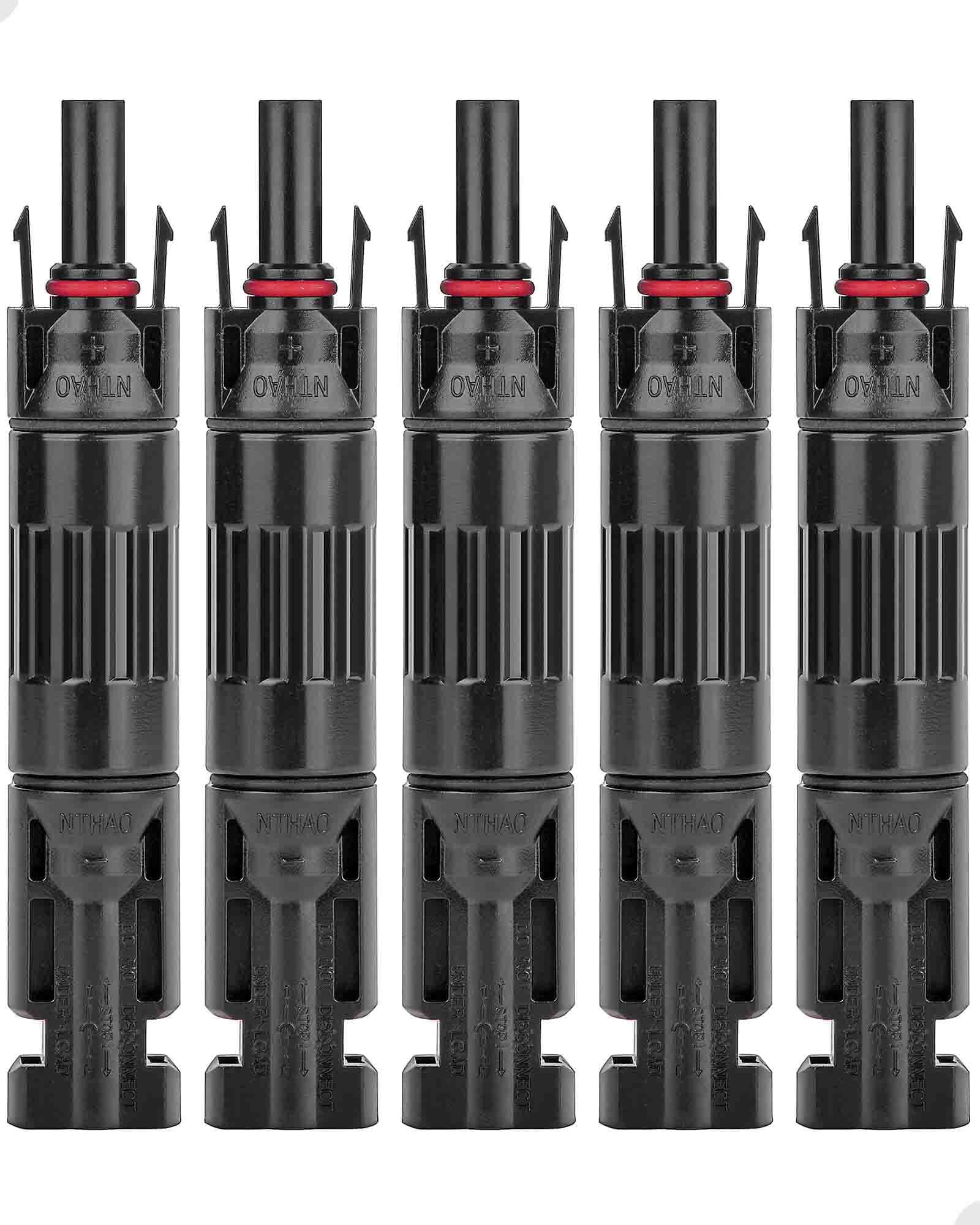 5 PCS PV Solar Panel Connector Male/Female 20A Built-in Diode Solar Wire Connectors Waterproof Anti-backflow