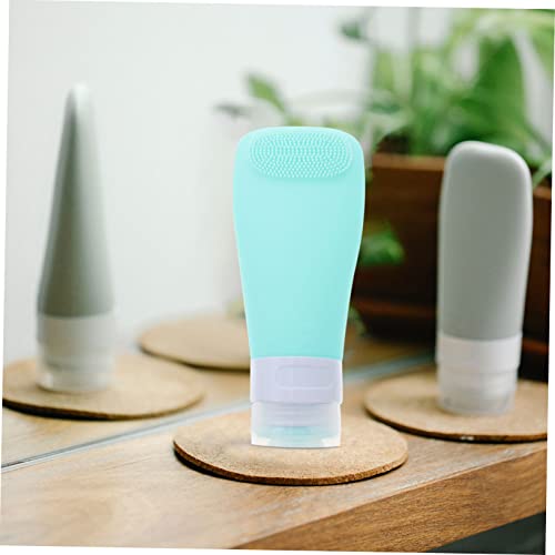 4pcs Container Soap Random Size with Shampoo Lotion and Empty Brushes Silicon Liquids Tubes Refillable Dispenser Mixed Portable Squeezable Holders Sub-ing Cosmetics Cosmetic