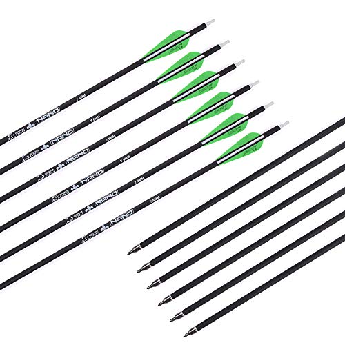30 inch Carbon Arrows Youth Targeting Practice Hunting Arrows for Compound Bow Recurve Bow with Removable Tips (Pack of 12)
