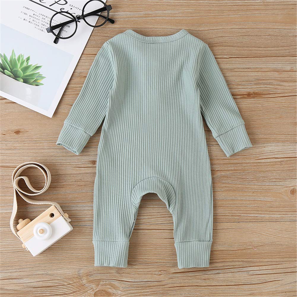 niceclould Newborn Baby Boy Girl Knitted Romper Jumpsuit Solid Long Sleeve Legging Bodysuit Playsuit Clothes Winter 0-18M (Light Green, 0-3 Months)