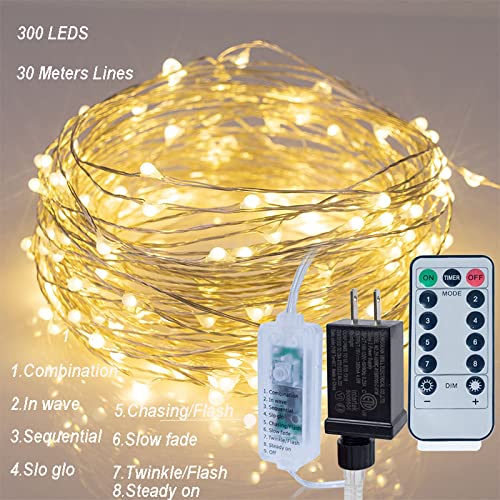 Artificial Cherry Blossom Lighted White Tree with 300 Warm White LEDs for Indoor Outdoor Home Decor Wedding (6FT Tall/1.8M)