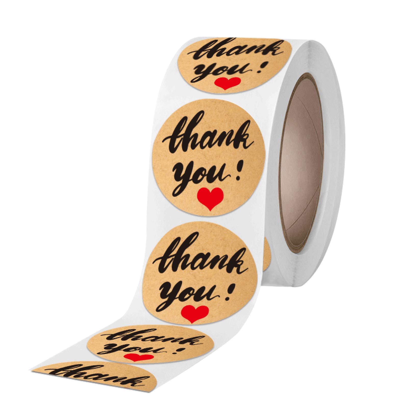 JIANYI Thank You Stickers, 1.5 Inch Thank You Stickers for Packaging, Decorative Kraft Sealing Stickers Labels for Business, Gifts, Envelope, 500 Labels Per Roll (Black)