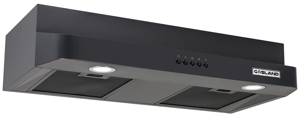30 Inch Range Hood,Gasland Under Cabinet Vent Hood for Kitchen with 3 Speed Exhaust Fan,Insert Ducted Range Hood with 2 LED Lights, Black
