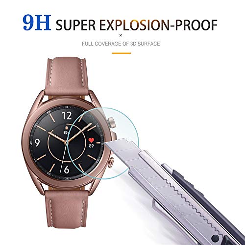Suoman 4-Pack for Samsung Galaxy Watch 3 41mm Screen Protector Tempered Glass for Galaxy Watch 3 41mm [2.5D 9H Hardness] [Anti-Scratch] [Perfectly Fit]