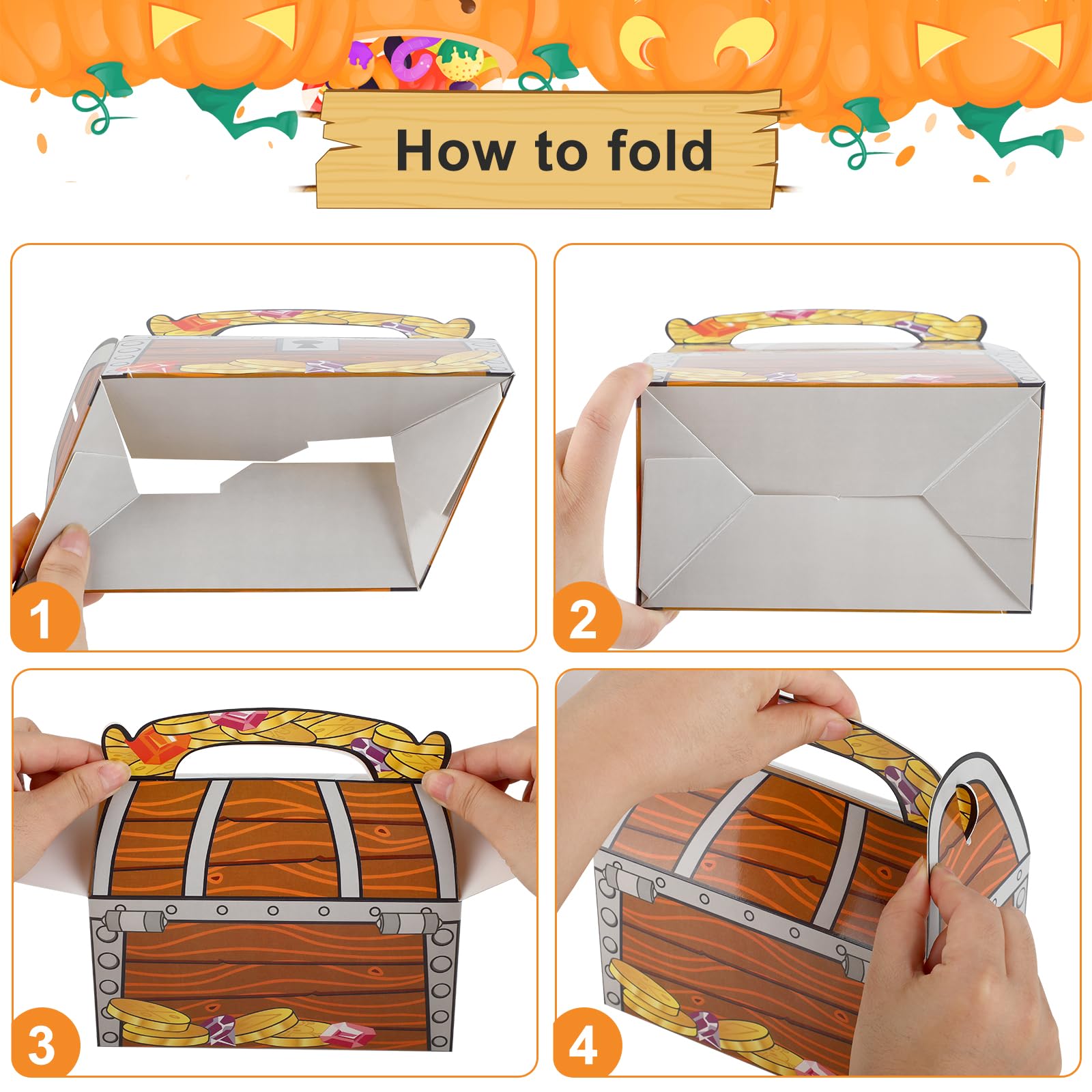 Adorox 12 Treasure Chest Treat Boxes Pirate Birthday Party Favor Goodies