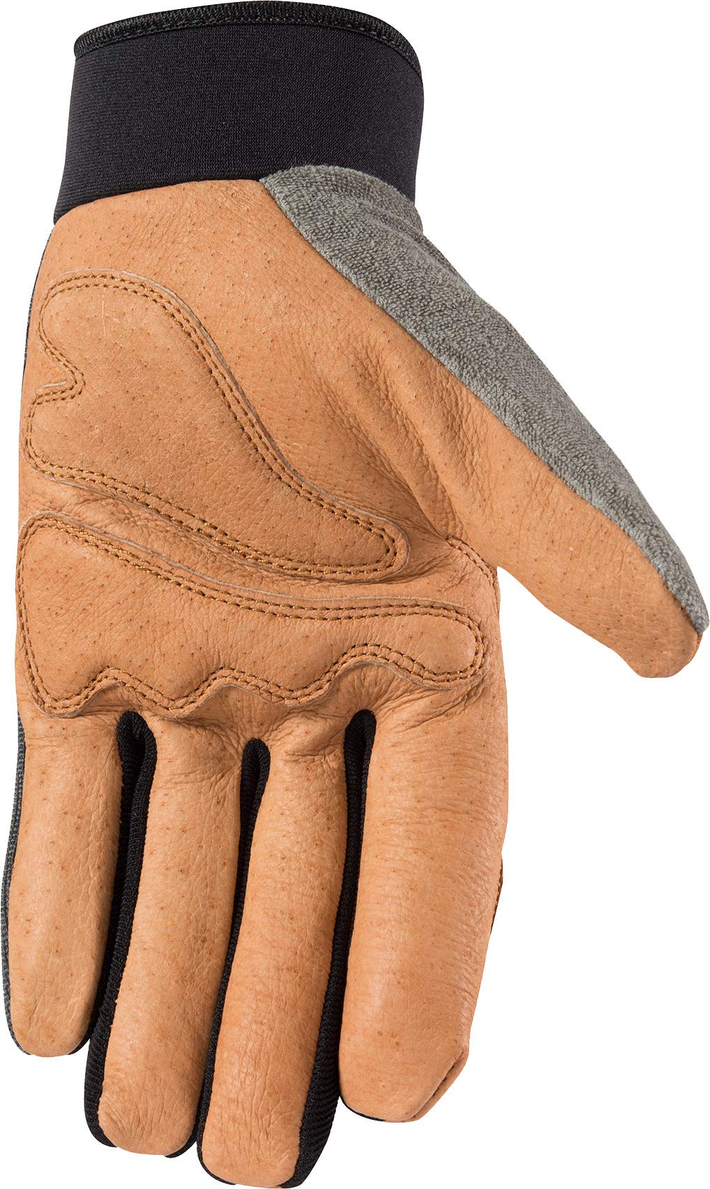 Wells Lamont Men's Heavy Duty Leather Palm Hybrid Spandex Work Gloves, Medium (3236M), Gray