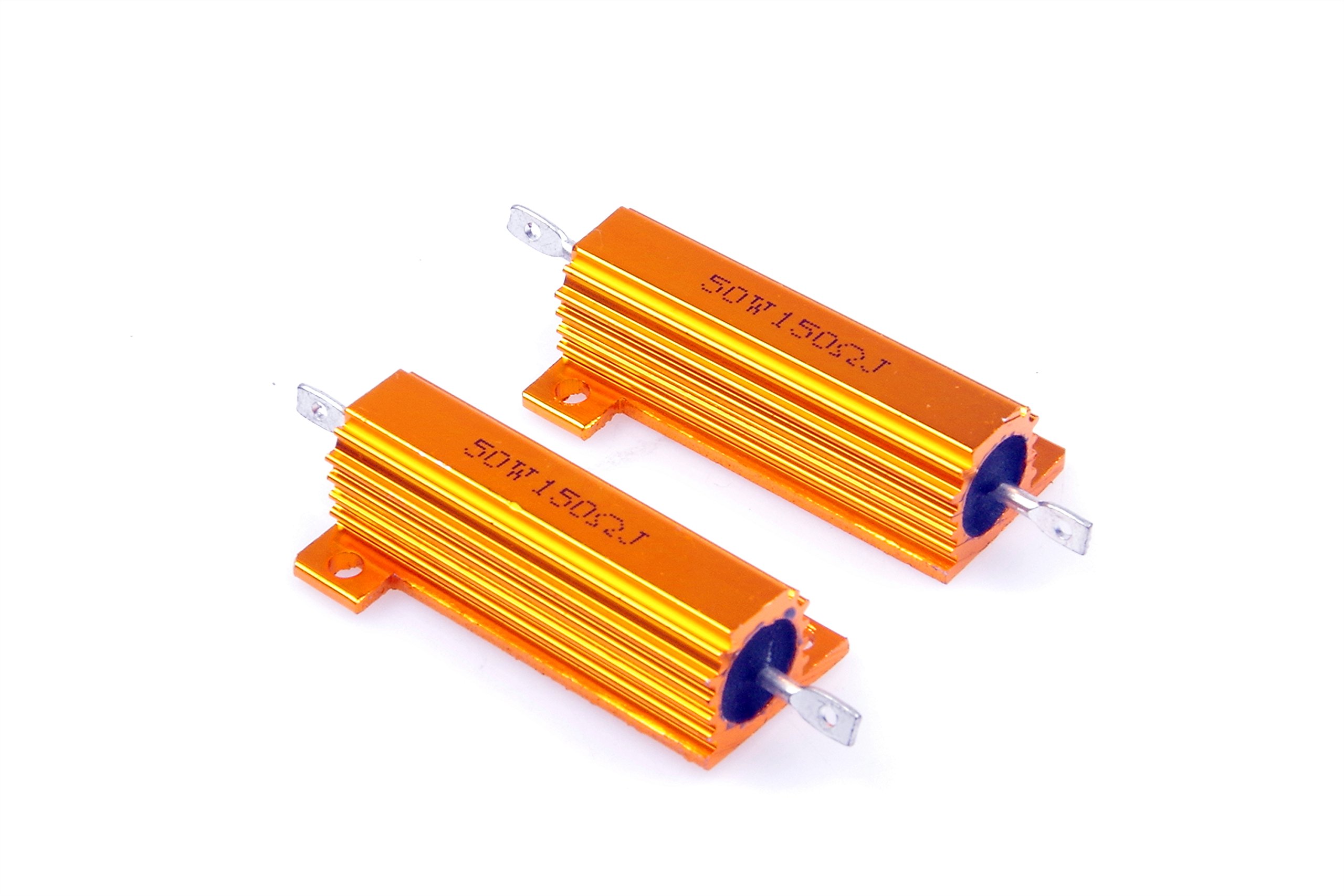LM YN 50 Watt 150 Ohm 5% Wirewound Resistor Electronic Aluminium Shell Resistors Gold (Pack of 2)