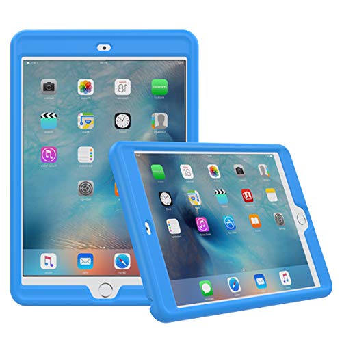 MoKo Case Fit iPad Mini 3/2/1- Light Weight Shock Proof Soft Silicone Back Cover [Kids Friendly] Fit iPad Mini 1 (2012), iPad Mini 2 (2013), iPad Mini 3 (2014), Blue