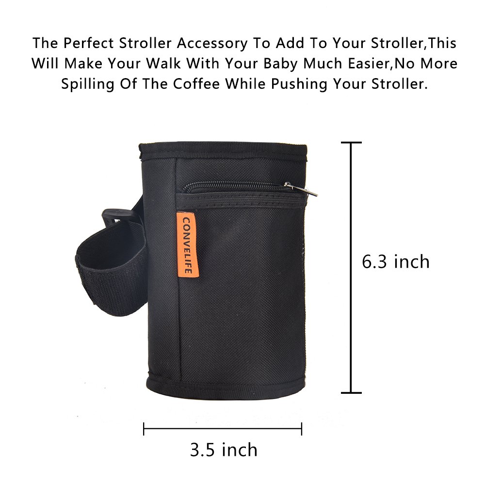 Cup Holder,Stroller Bottle Holders,Insulated,Thermal,Waterproof Anti-Slip Cup Drink Holder for Universal Stroller,Bike,Yeti,Huffy,Mountain,Pushchair,Wheelchair