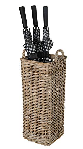 KOUBOO Kobo Square Umbrella Stand with Metal Water Catch, Gray Storage Basket Grey