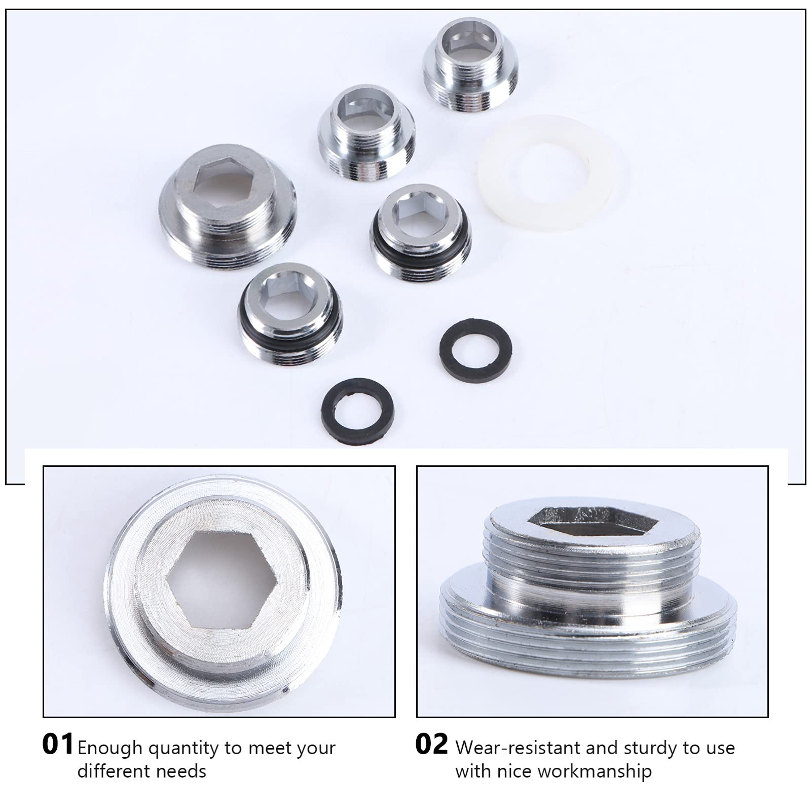 5 Pcs Faucet Connector Faucet Adapter Kit Home Supplies Faucet Adapter Accessory Garden Hose Faucet Copper Adapter Water Filter Kitchen Sink Faucet Adapter