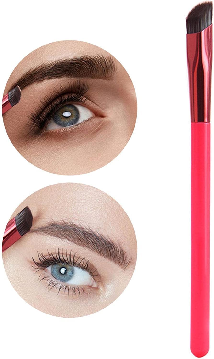 4 Pack Multifunctional Eyebrow Brush, Realistic Eyebrow Brush, Square Angled Eyebrow Brush, Eyeliner Makeup Brush, Eyebrow Concealer, Contour Brush (2 Black + 2 Brown)