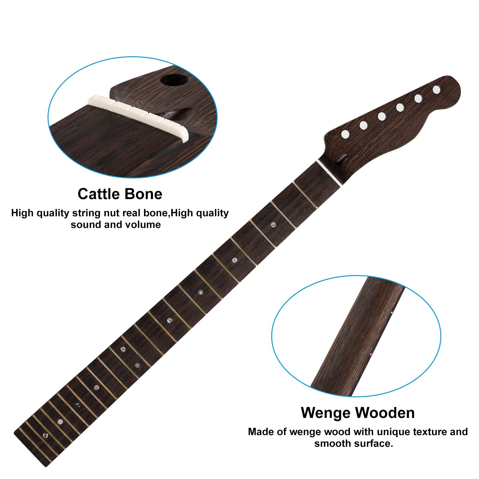 22 Fret TL Wenge Electric Guitar Neck for TL Style Guitar DIY Parts Replacement