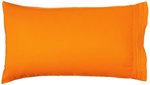 Celine Linen Best, Softest, Coziest Bed Sheets Ever! 1800 Thread Count Egyptian Quality Wrinkle-Resistant 4-Piece Sheet Set with Deep Pockets, King Vibrant Orange